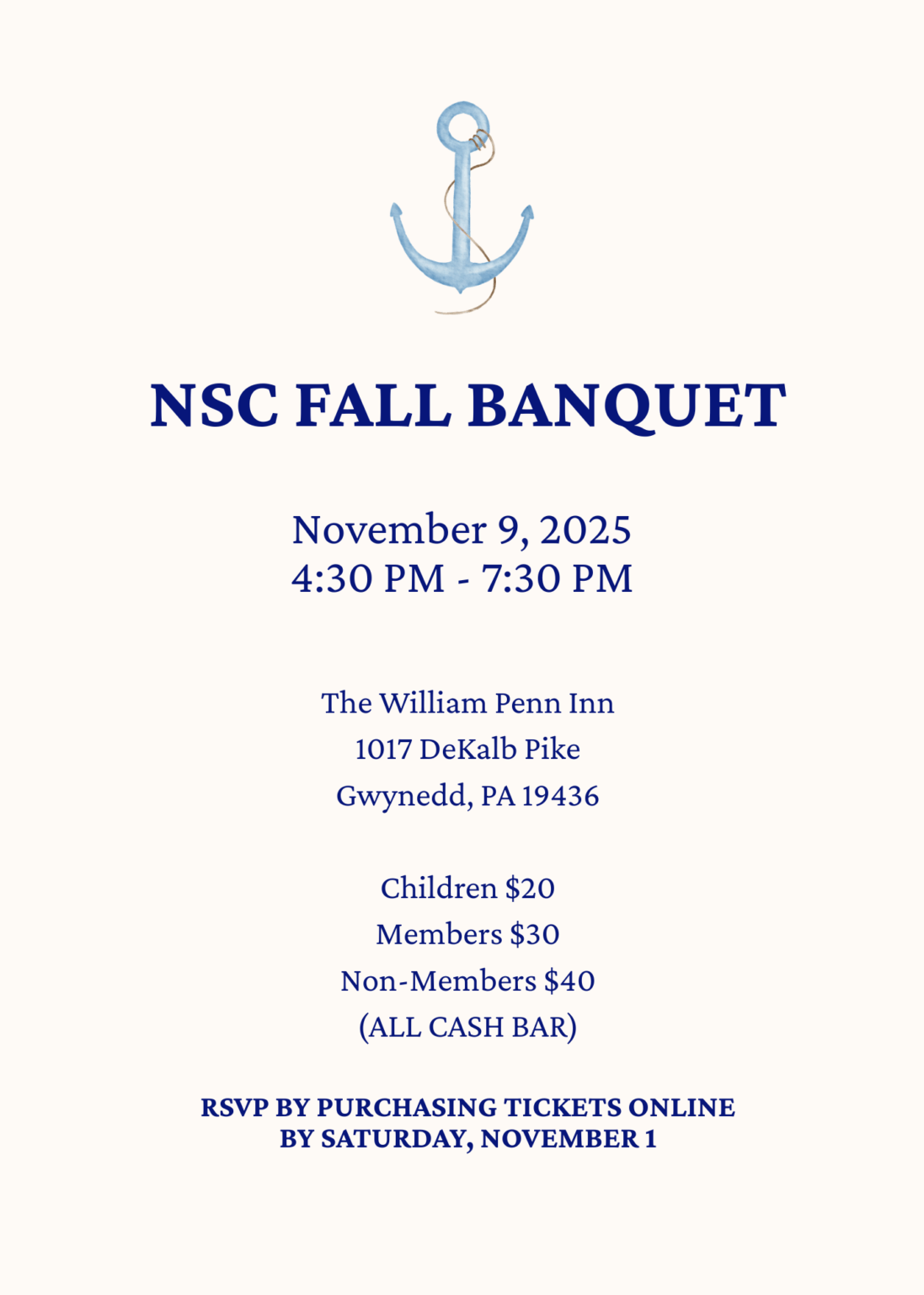 2025 NSC Fall Banquet – Nockamixon Sail Club